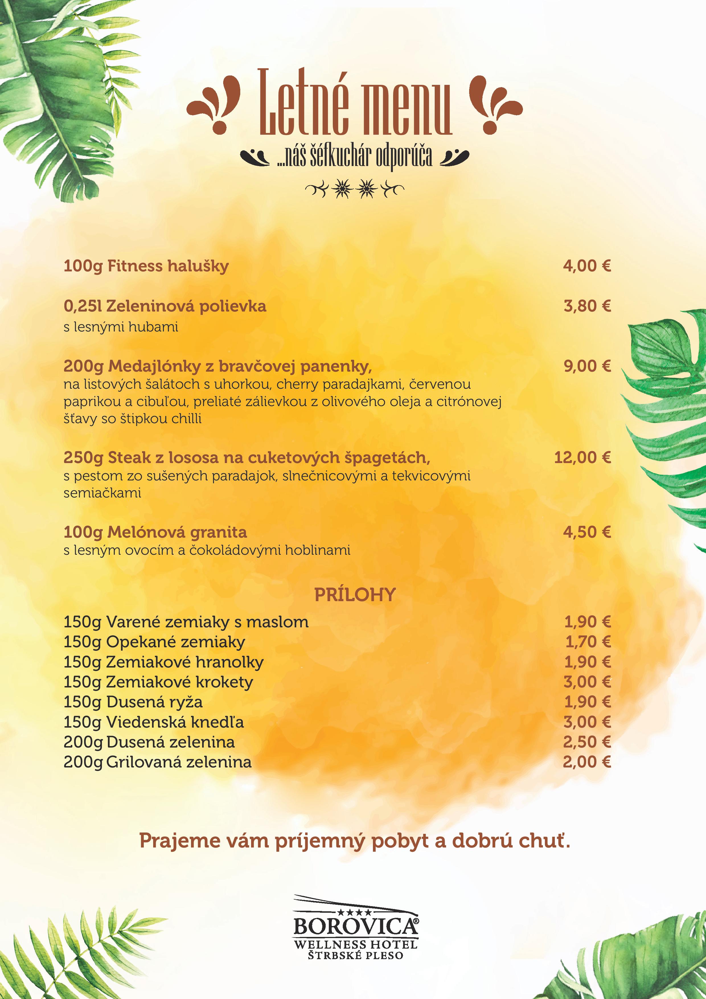 Letné menu plné čerstvej zeleniny - A.V. PLUS s.r.o.